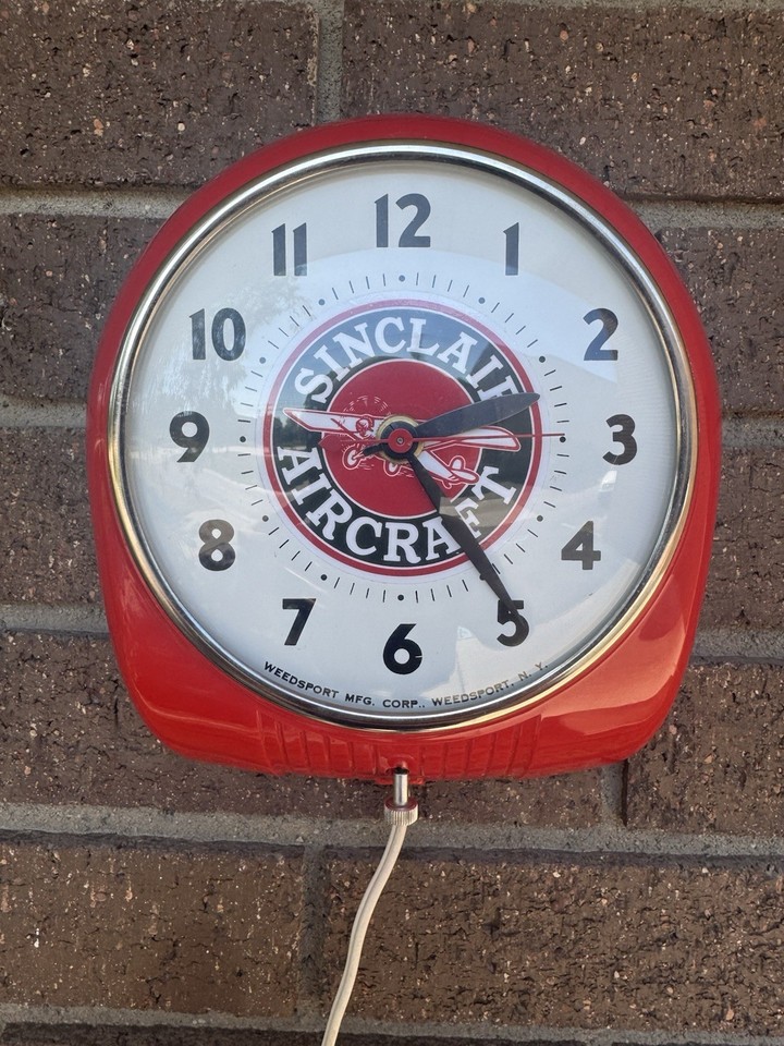 VTG POOLE SINCLAIR GAS/OIL-OLD GAS STATION AIRCRAFT ADVERTISING WALL ...