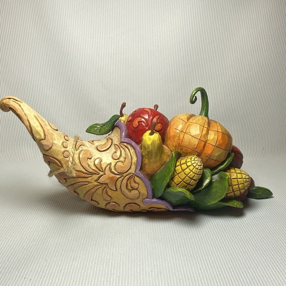 Jim Shore Heartwood Creek Horn Of Plenty Harvest Cornucopia | eBay