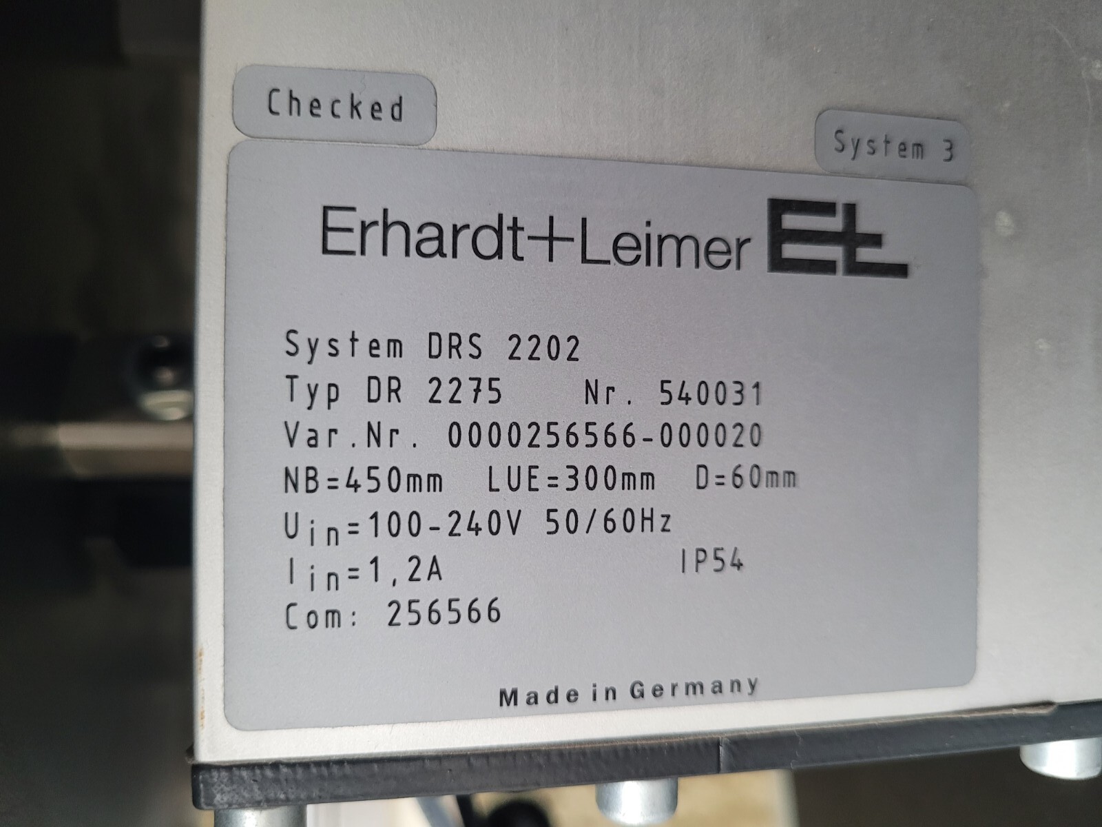 Erhardt Leimer ELGUIDER Regelung Bedienung DR 2275 Drehrahmensystem DRS ...