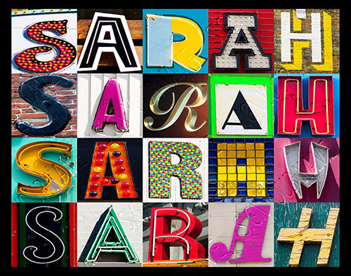 The Word Sarah Sign
