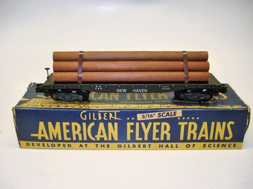 928 American Flyer New Haven Cast Log Flatcar in OB [Lot M8-F41] | eBay