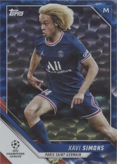 2021-22 Topps UCL Collection - Xavi Simons #33 Blue Icy Foil /99 for ...