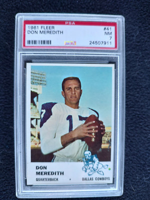 1961 Fleer #41 Don Meredith Dallas Cowboys Rookie Football Card PSA 7 ...