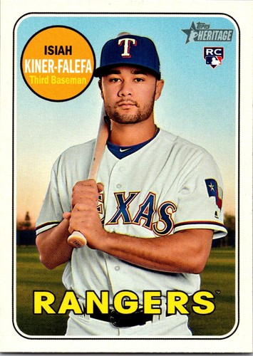 2022 Topps Heritage #674 Isiah Kiner-Falefa Texas Ranger Baseball Card ...