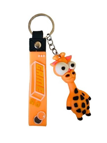 Cute Cartoon Giraffe Keychain Key Ring Orange GAME Strap Bag Charm Gift ...