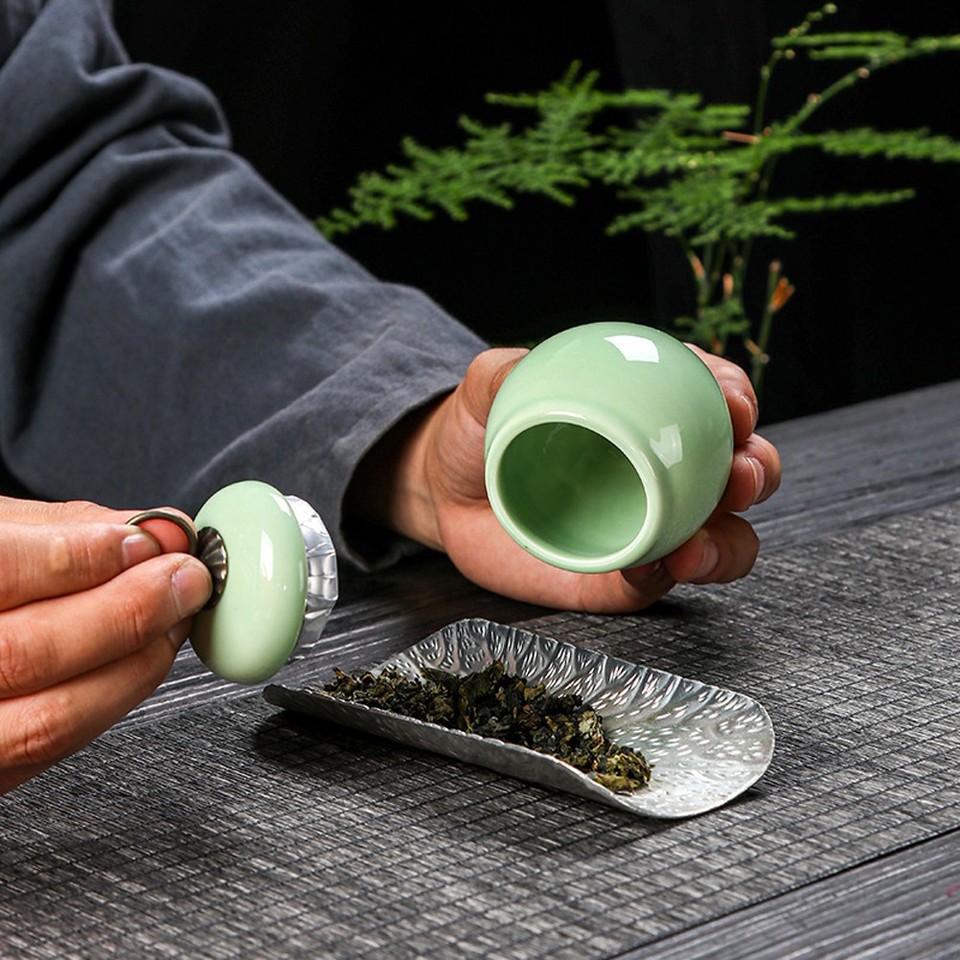 2 Pcs Ceramic Container Jar Porcelain Storage Jars Tea Containers ...