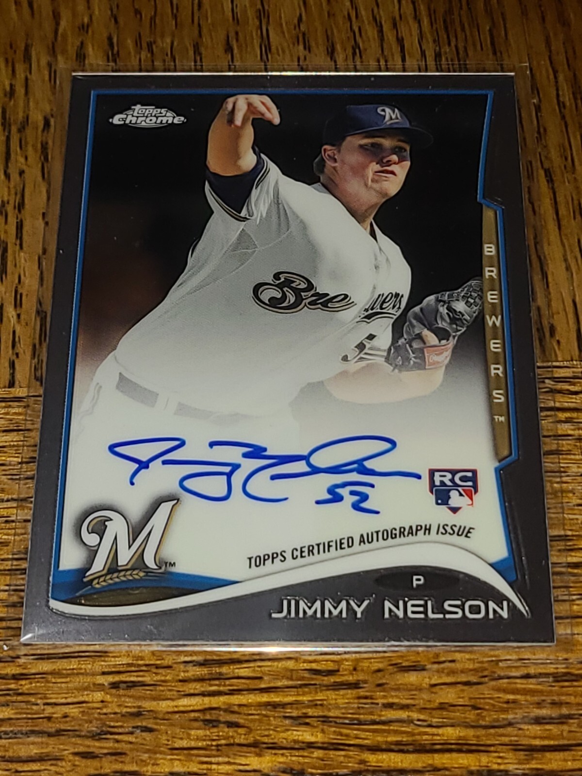 BREWERS JIMMY NELSON 2014 TOPPS CHROME ROOKIE AUTOGRAPHS #203 ROOKIE ...