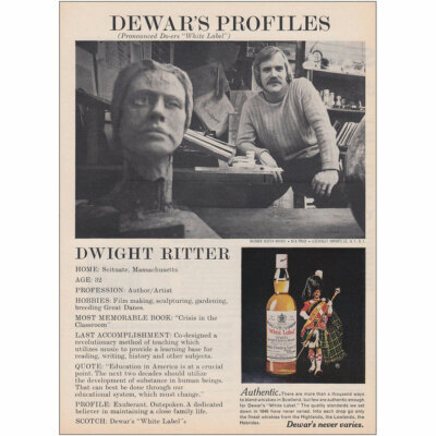 1974 Dewars White Label: Dwight Ritter Vintage Print Ad | eBay
