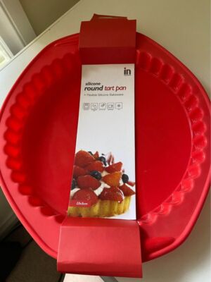 Round Silicone Tart Pan Flexible Silicone Bakeware 23cm x 3cm Red Brand ...