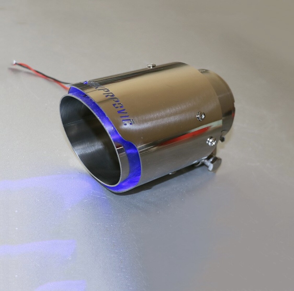 Universal Car LED Exhaust Muffler Tip Pipe Red/Blue Light Flaming ...
