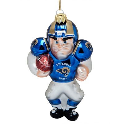 St. Louis Rams - Blown Glass Football Player Christmas Ornament | eBay