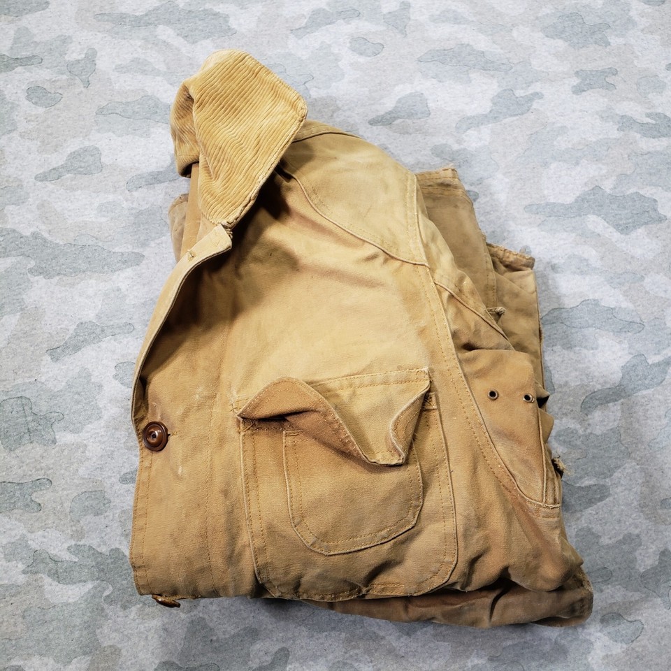 Vintage Wards Western Field Hunting Jacket Mens Large Brown Button Up ...