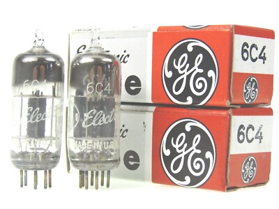 2x 6C4 = EC90 = CV133 General Electric Röhre tube Triode Amplifier NOS ...