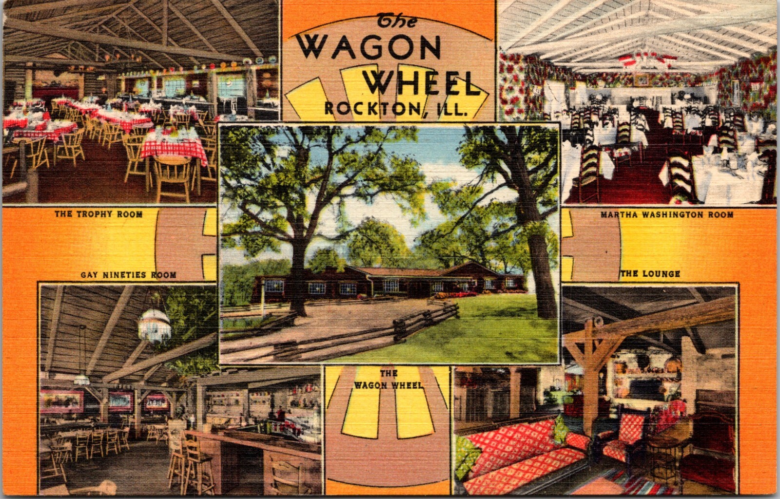 Postcard Rockton Illinois The Wagon Wheel Routes 2 and 75 - 1946 Linen ...