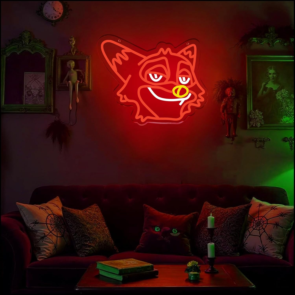 Fox Neon Sign Sign for Wall Decor，Dimmable Anime Neon Light for Gamers ...