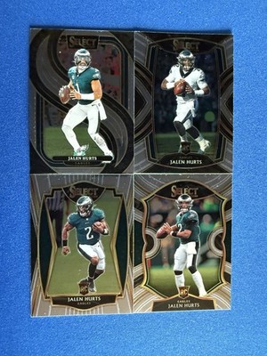 Jalen Hurts 4-card lot '20 Select Club/Premier/Concourse Level ROOKIEs ...