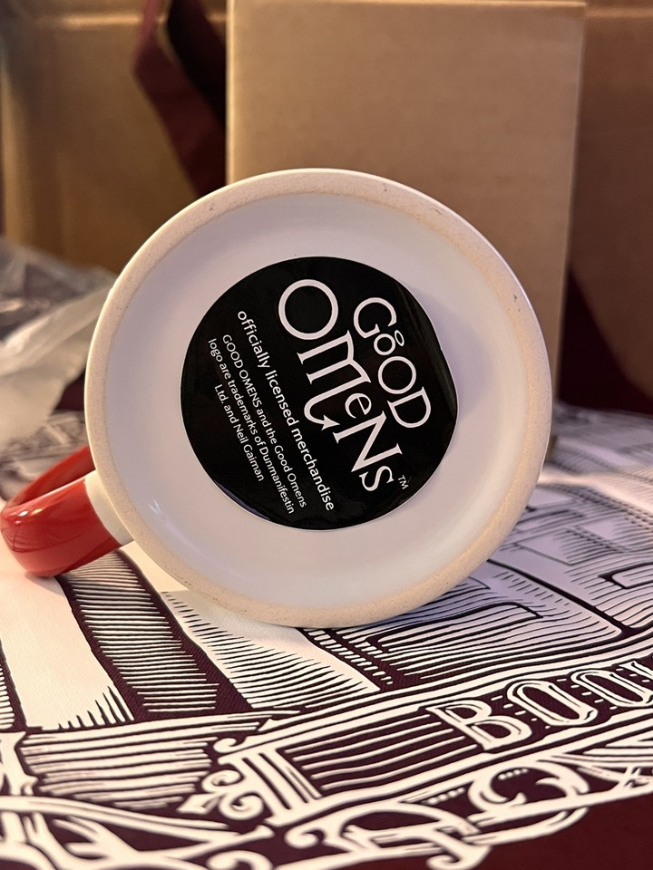 Good Omens Aziraphale Tote & Mug Kickstarter Excl AZ Fell & Co Michael ...