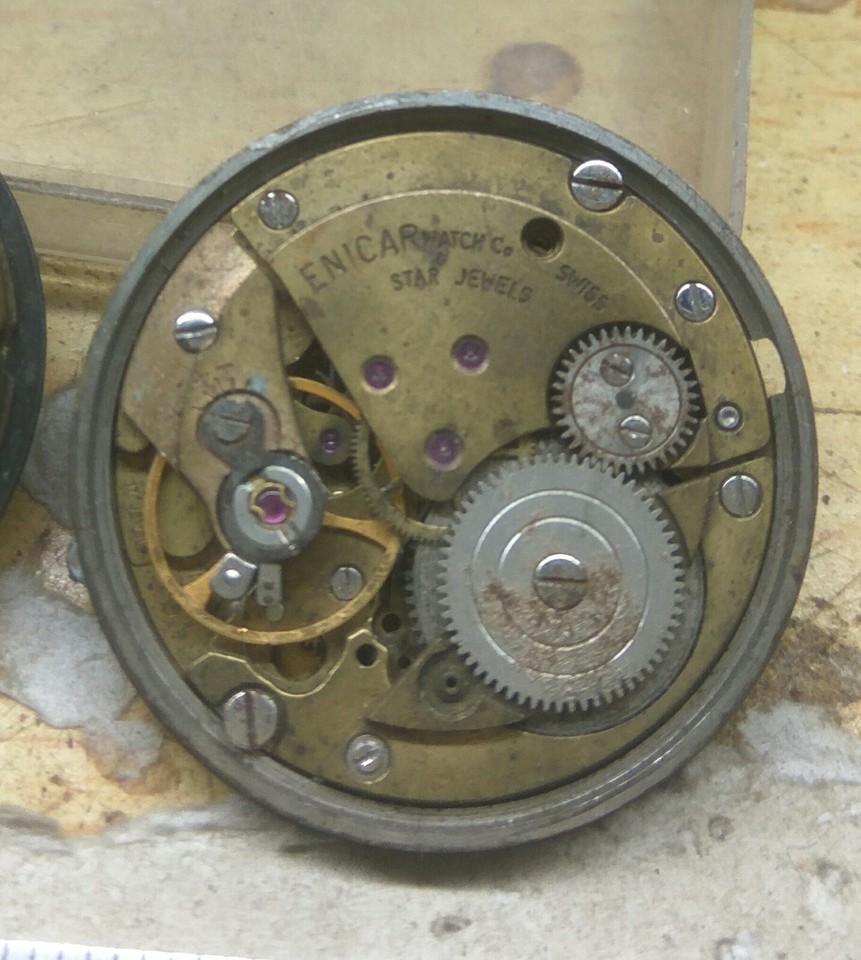 LOT OF 2pc USED ENICAR AR-161 & AR-1141 WATCH MOVEMENT FOR PARTS & REPAIRS | eBay