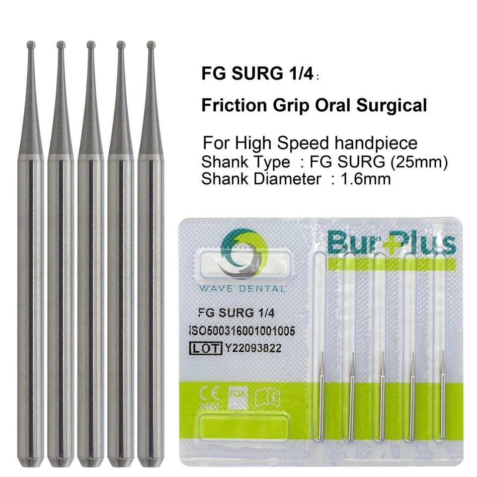 Wave Dental Surgical Burs Round Long 2 4 6 8 557 702 Carbide Bur 25mm ...