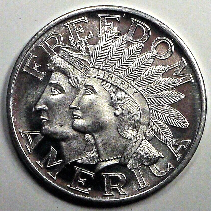 Vintage Good Luck Token Freedom America Indian Flying Eagle Peace T. Johnson '76 | eBay