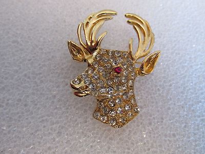 RHINESTONE REINDEER PIN | eBay