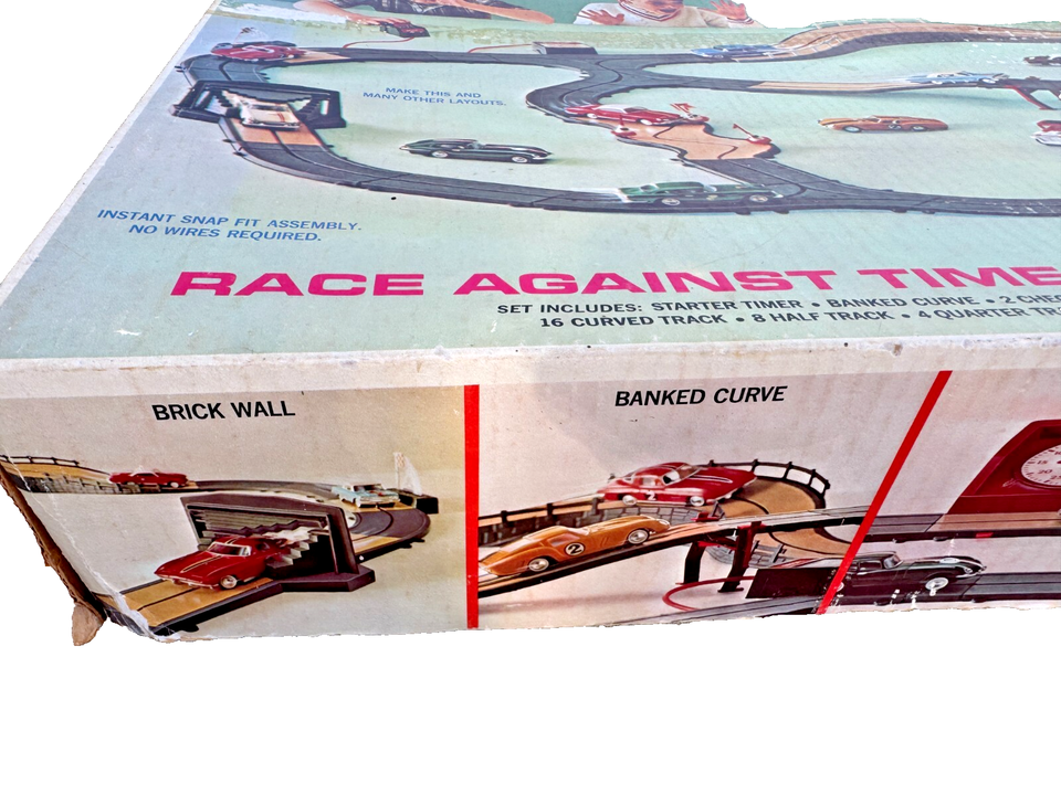 1967 MOTORIFIC TORNADO RACERIFIC Slot Racetrack Ideal Toys 4 Race Cars ...