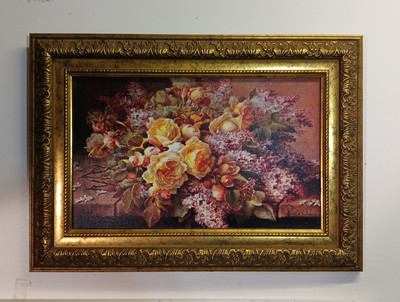 Gallery Graphics Inc. Vintage Nature’s Flowers Oil Painting Noel Mo 21× ...