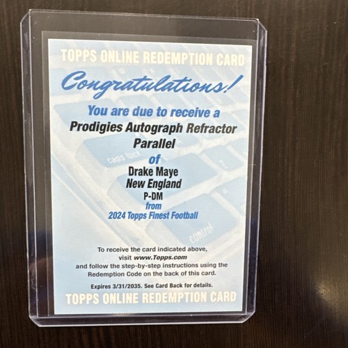 2024 topps finest football Drake Maye Prodigies Autograph Redemption | eBay