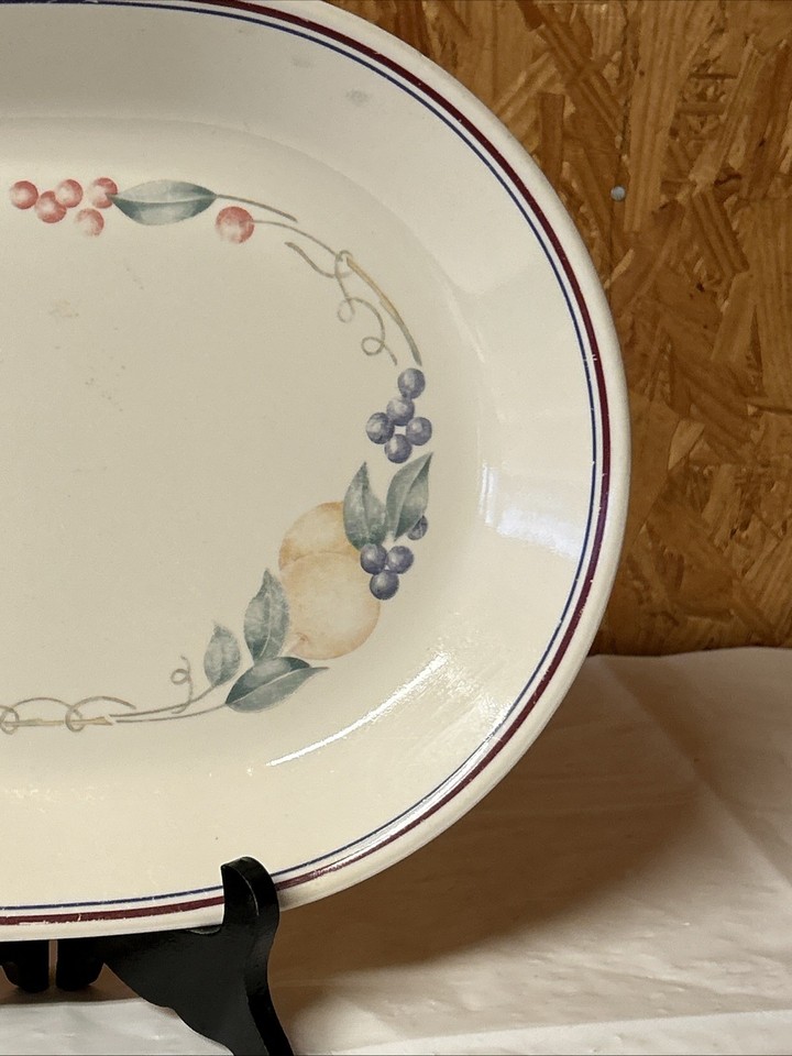 Vintage Corelle Abundance Fruit Pattern Oval Serving Platter 12" x 9.5 ...