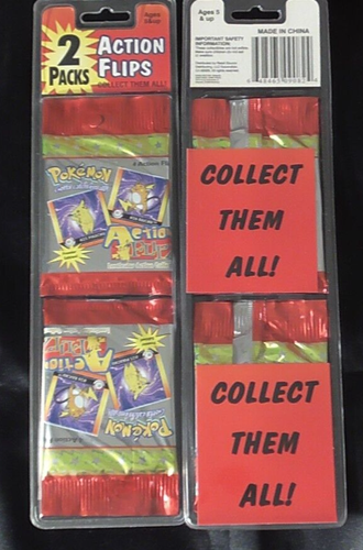 1) Vintage 1999 POKEMON ACTION FLIPZ SEALED BLISTER BOOSTER 2 PK ...