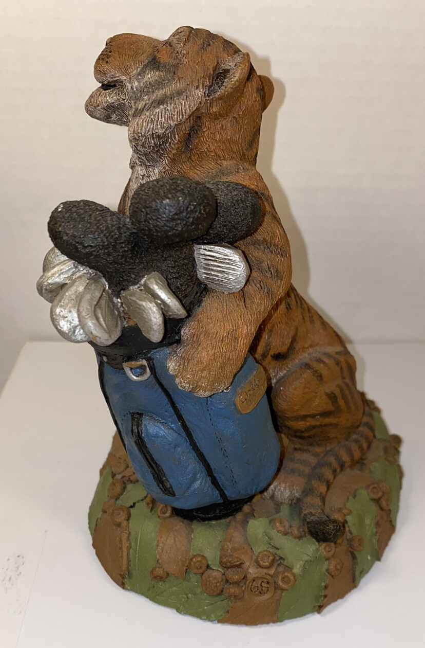1997 Hand Signed Tim Wolfe TIGER Golf Figurine Cairn Studio 7" 1997 #68 ...