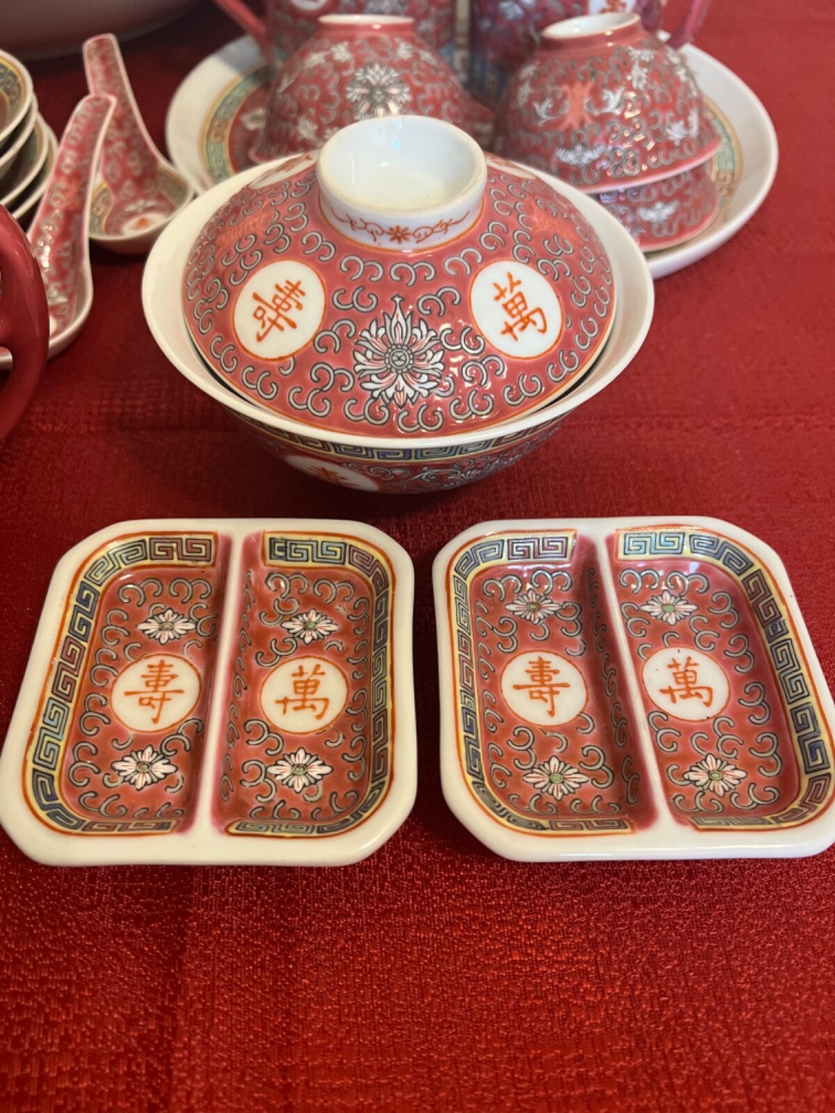 37prices Vintage Chinese Procelain Longevity Wan Shou Wu Jiang set | eBay