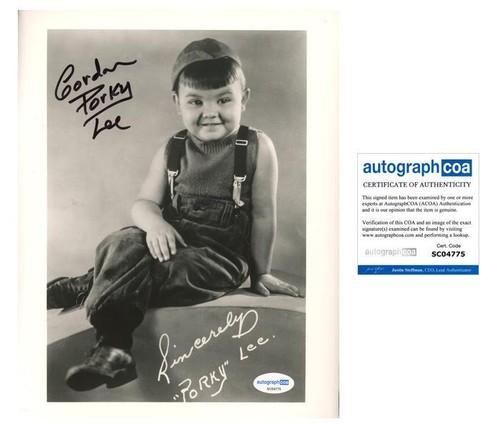 Gordon 'Porky' Lee "The Little Rascals" AUTOGRAPH Signed 'Our Gang ...