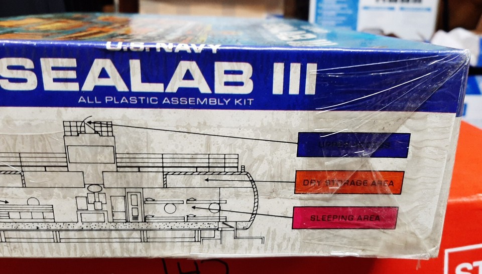 VINTAGE 1969 AURORA SEALAB III FACTORY SEALED TORN CELLO DECENT OVERALL ...