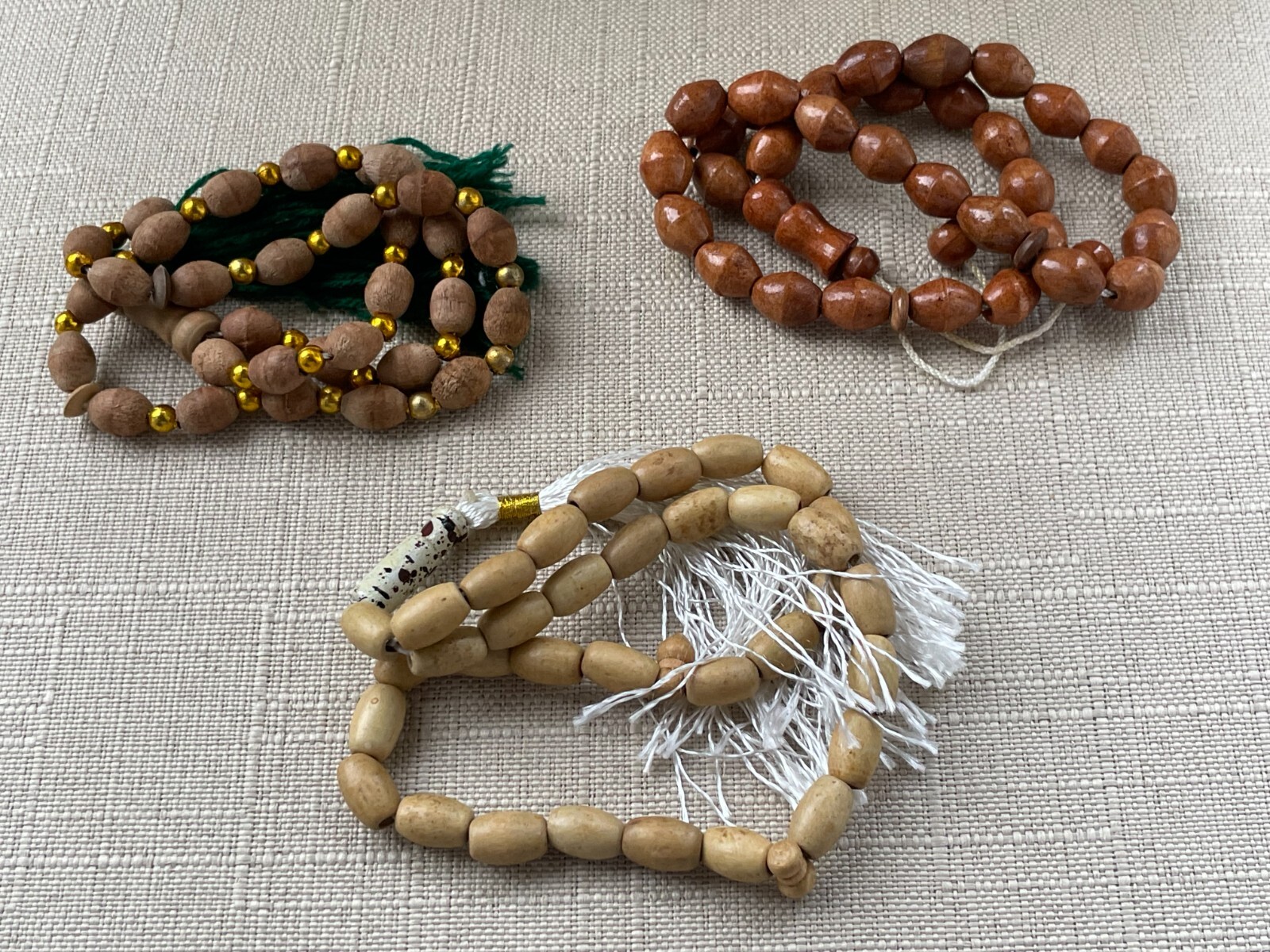 Tasbeeh Lot of 3 Prayer Beads Muslim Tasbeh Real Wood Handmade Beads | eBay