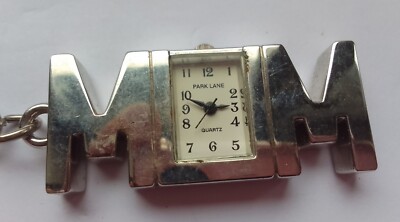 VINTAGE Old Silver Solid Metal Keyring Key Ring MUM Clock Shiny Watch ...