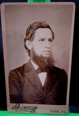 CDV photograph- York PA. - Handsome Gentleman with chinstrap beard ...