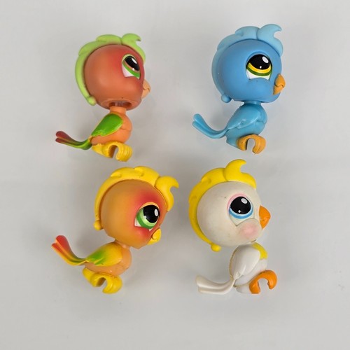 Littlest Pet Shop LPS Cockatoo Set Lot of 4 1st Gen 2004 2006 Hasbro ...