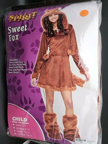 Sweet Fox, Large Child 12-14 Spirit Halloween Costume New | eBay