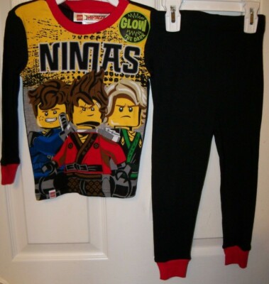 Lego Ninjago Ninja Long Black 2 Piece Set Pajama PJ Set Boys Size 4 NWT ...