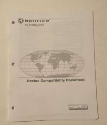 Notifier DEVICE COMPATIBILITY MANUALS 15378 REV AV | eBay