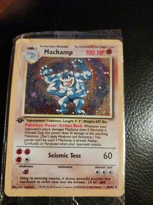 Pokémon TCG Machamp Base Set 8/102 Holo 1st Edition Holo Rare factory ...