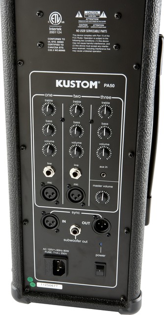 Kustom POWERWERKS PA50 Personal PA System Vinyl Cover Vertical Position ...