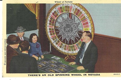 POSTCARD THERE'S AN OLD SPINNING WHEEL IN NEVADA - WHEEL OF FORTUNE | eBay