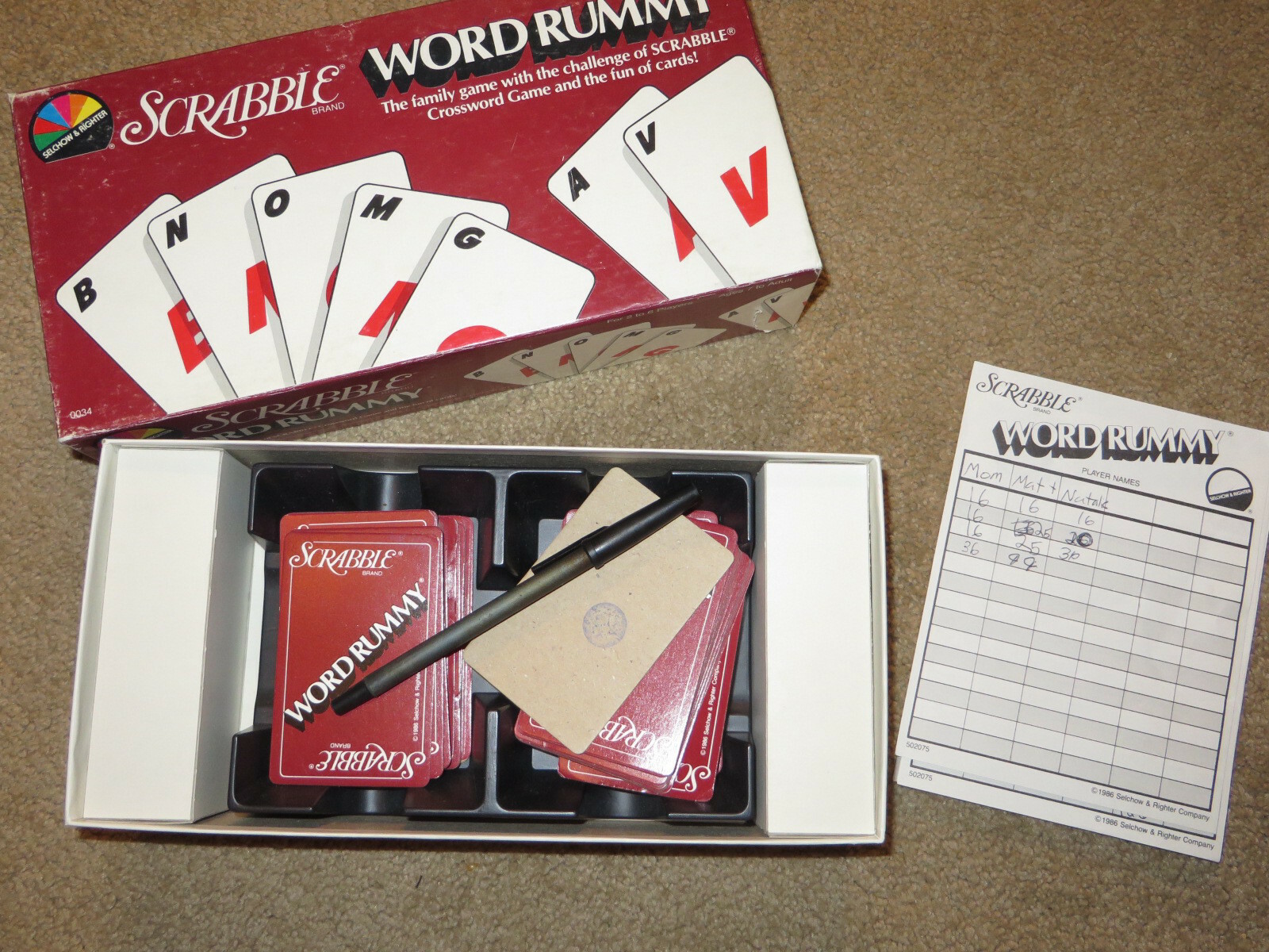 VGC 1987 Scrabble Word Rummy card game - 2-6 players; ages 7+ | eBay