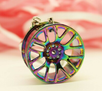 RAINBOW RIM KEYCHAIN Car Keys Mini Wheel Bogan Revhead JDM V8 Project ...