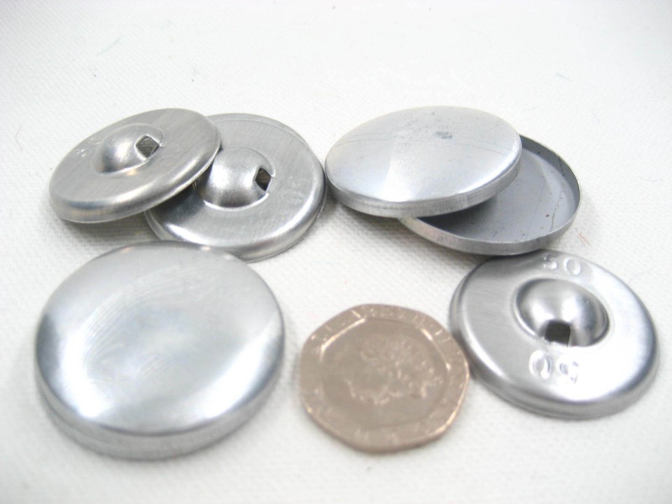 large Fabric self Cover Buttons Aluminum Flat Ring Back DIY fabric ...