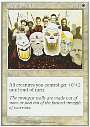 Moderate Play, English MTG Regular Shield Wall 5th Edition Magic the ...