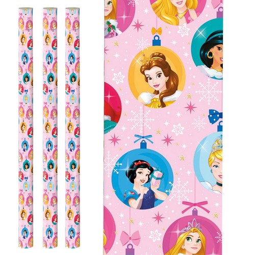 Disney Princess Christmas Wrapping Paper 3 x 2M Rolls Gift Wrap | eBay