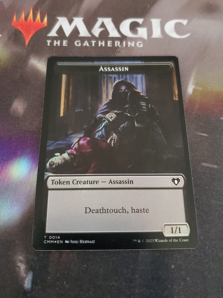 Mtg. Treasure / Assassin Double-Sided Token. Foil. Commander Masters ...